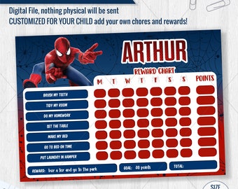 Spiderman Chart - Etsy UK