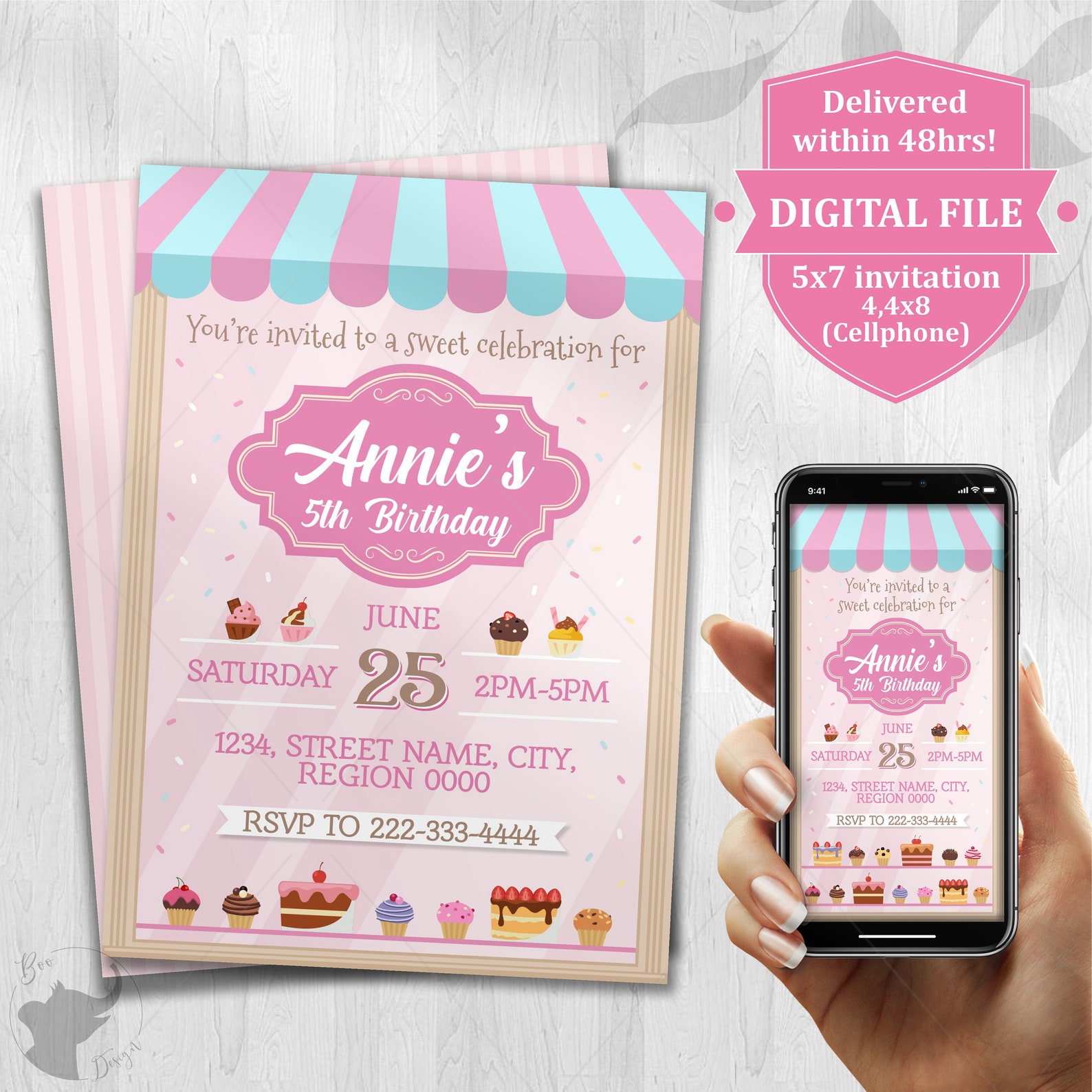 Cupcake Cake Storefront Invitation - Etsy