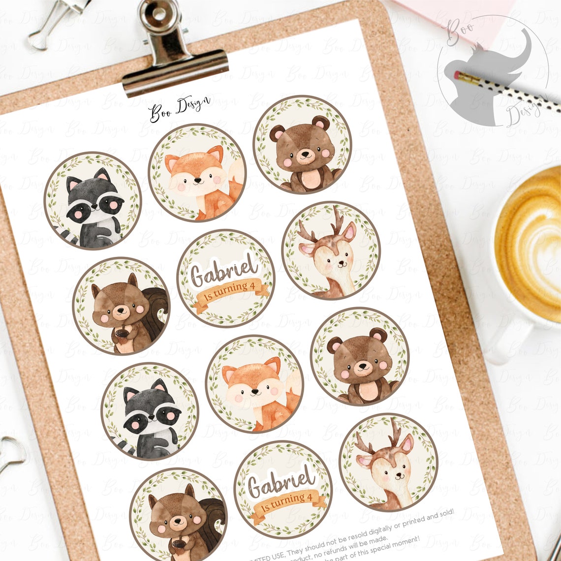 Woodland Cupcake Toppers, Forest Animals Cupcake Toppers, Woodland ...