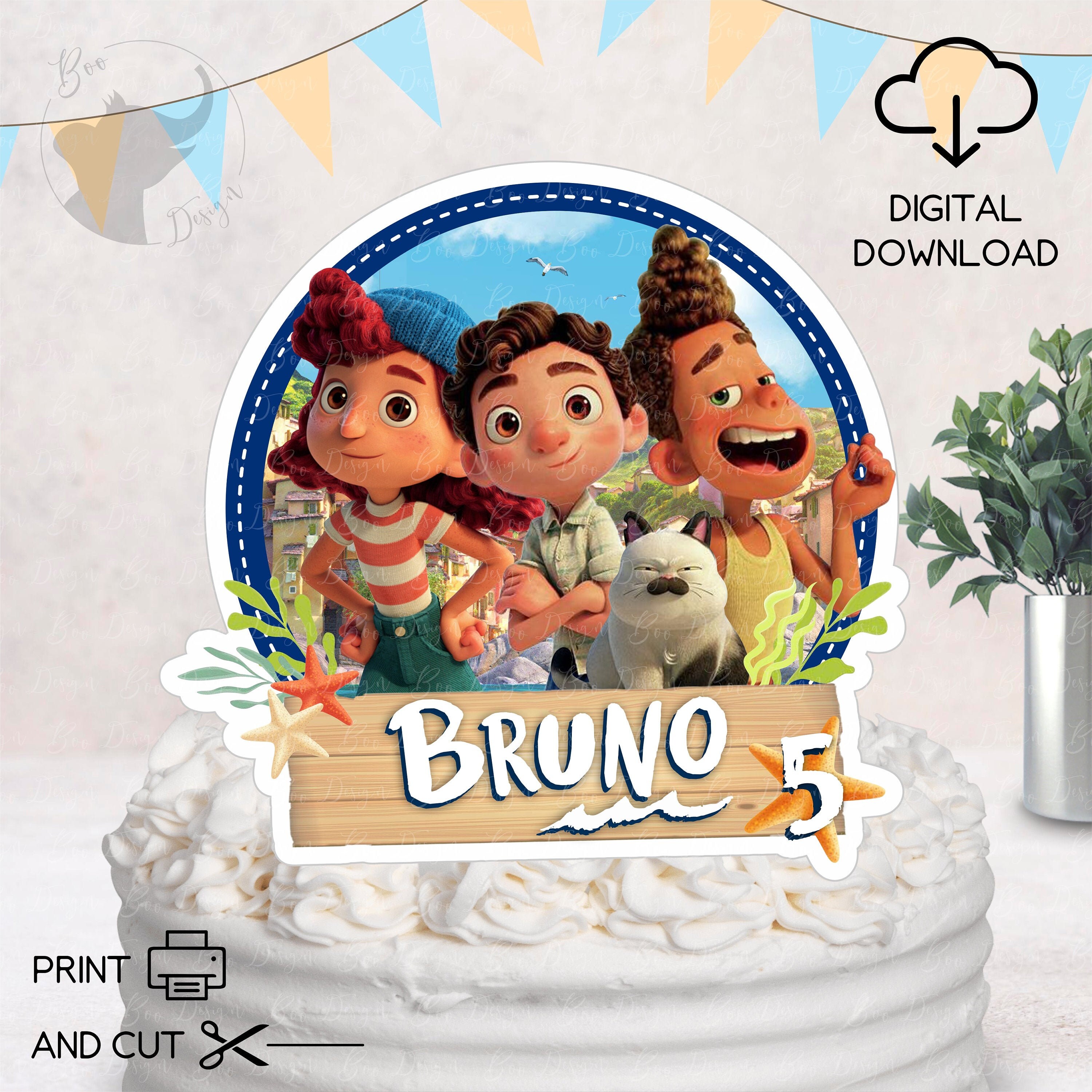 Paper & Party Supplies Luca Cake Topper Cake Toppers & Picks Party ...