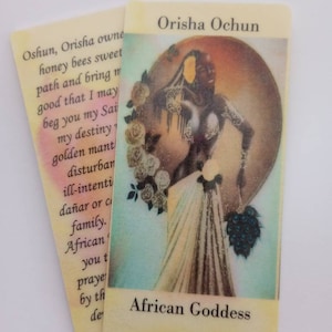 Oshun Ochun Orisha Yoruba Oya African Goddess Prayer Card Oracion - Etsy