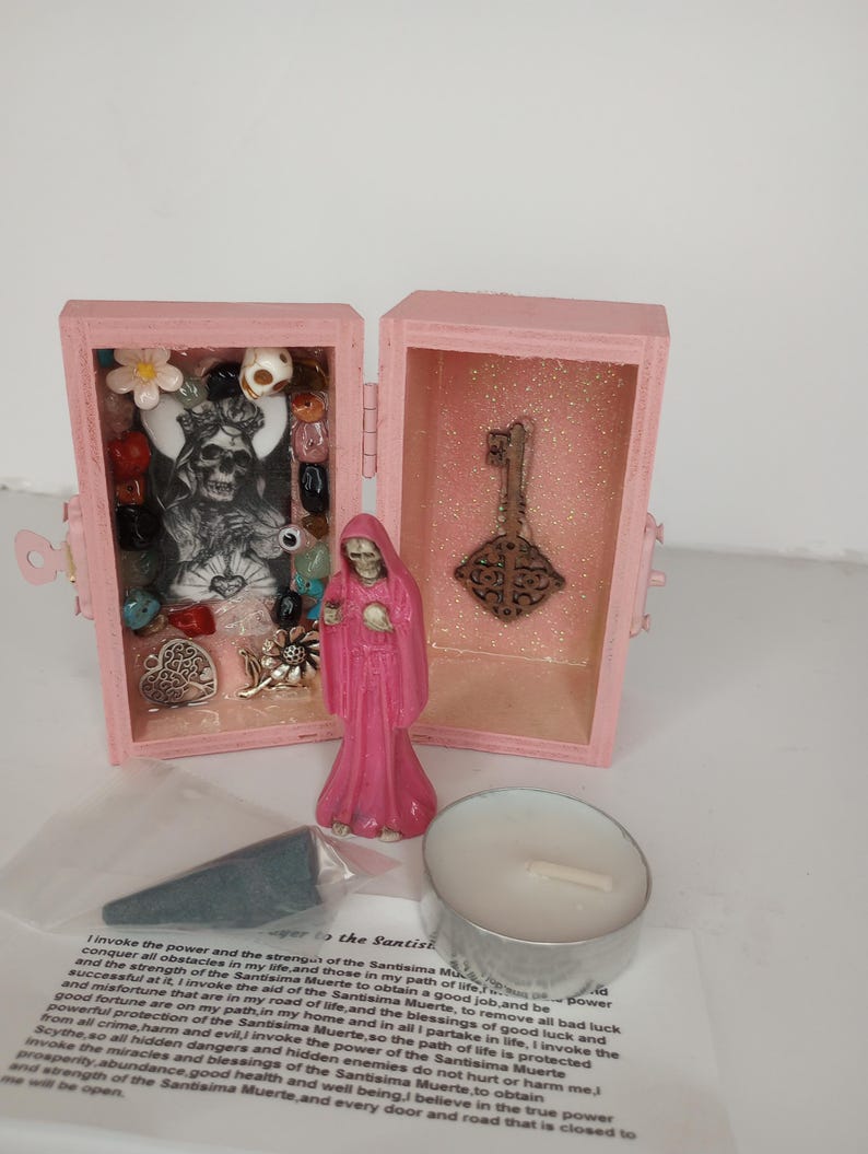 Santisima Muerte Altar Box: Keepsake Amulet With Incense & Oil - Etsy