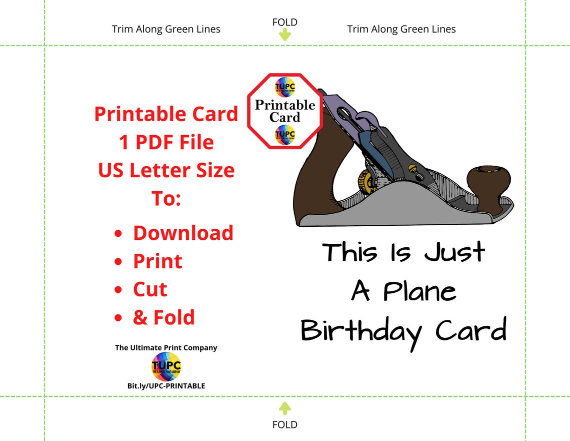 Carpenters Printable Birthday Card Woodworkers Printable | Etsy