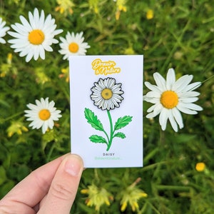 Daisy Enamel Pin - Soft Enamel Daisy Pin - Daisy Brooch - Floral Lapel ...