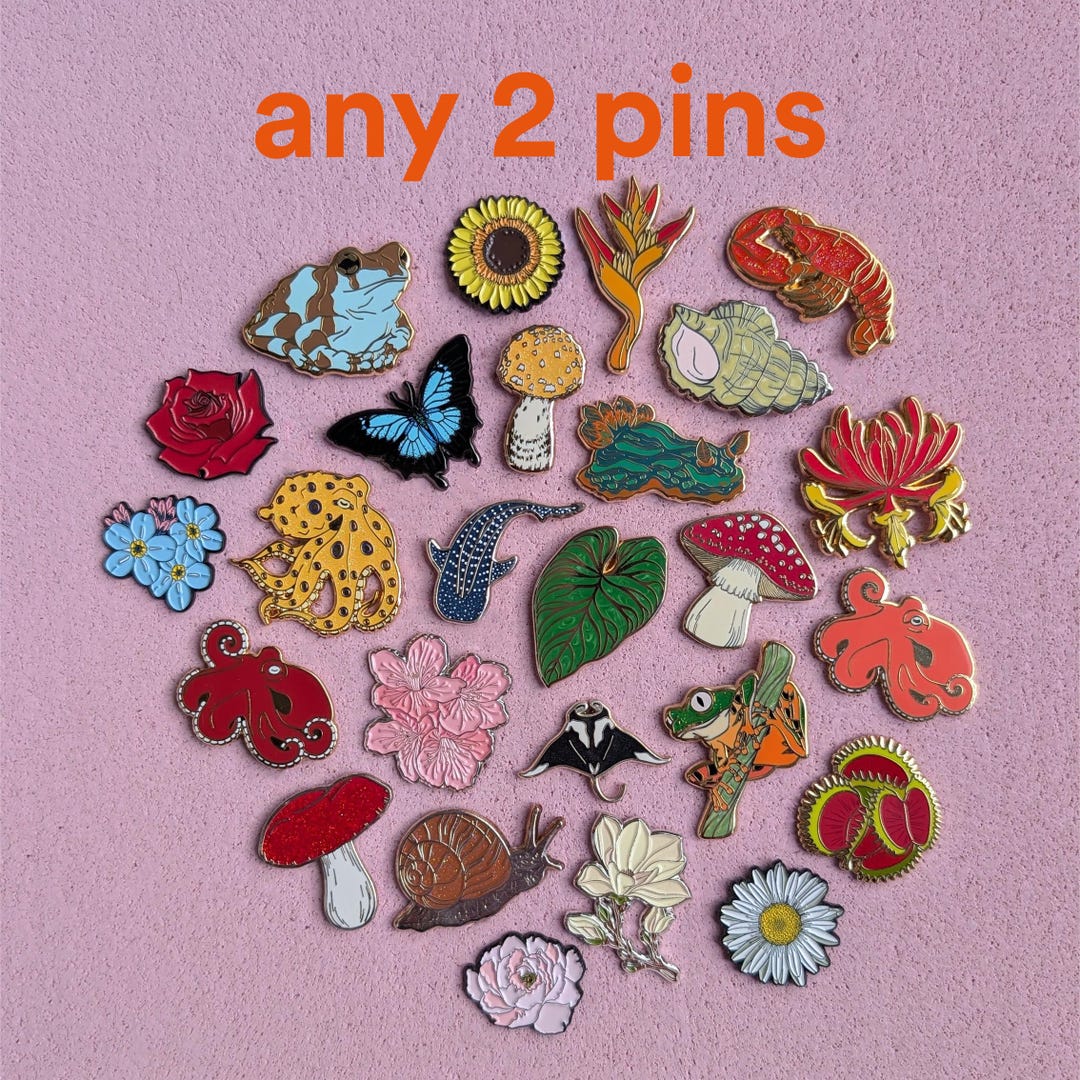 Enamel Pins Deal - Choose Any 2 Nature Badges - Etsy