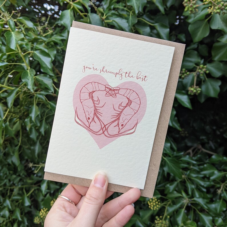 Prawn Card Shrimp Love Card Valentines Day Card Shrimply - Etsy
