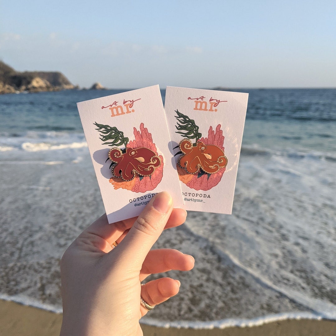 Octopus Enamel Pin Octopus Pin Hard Enamel Pins Colorful Enamel Pin ...