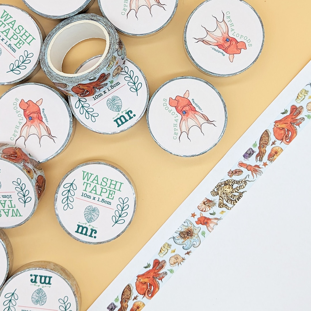 Cephalopods Washi Tape Under the Sea Washi Octopus Tape Ocean Decor ...