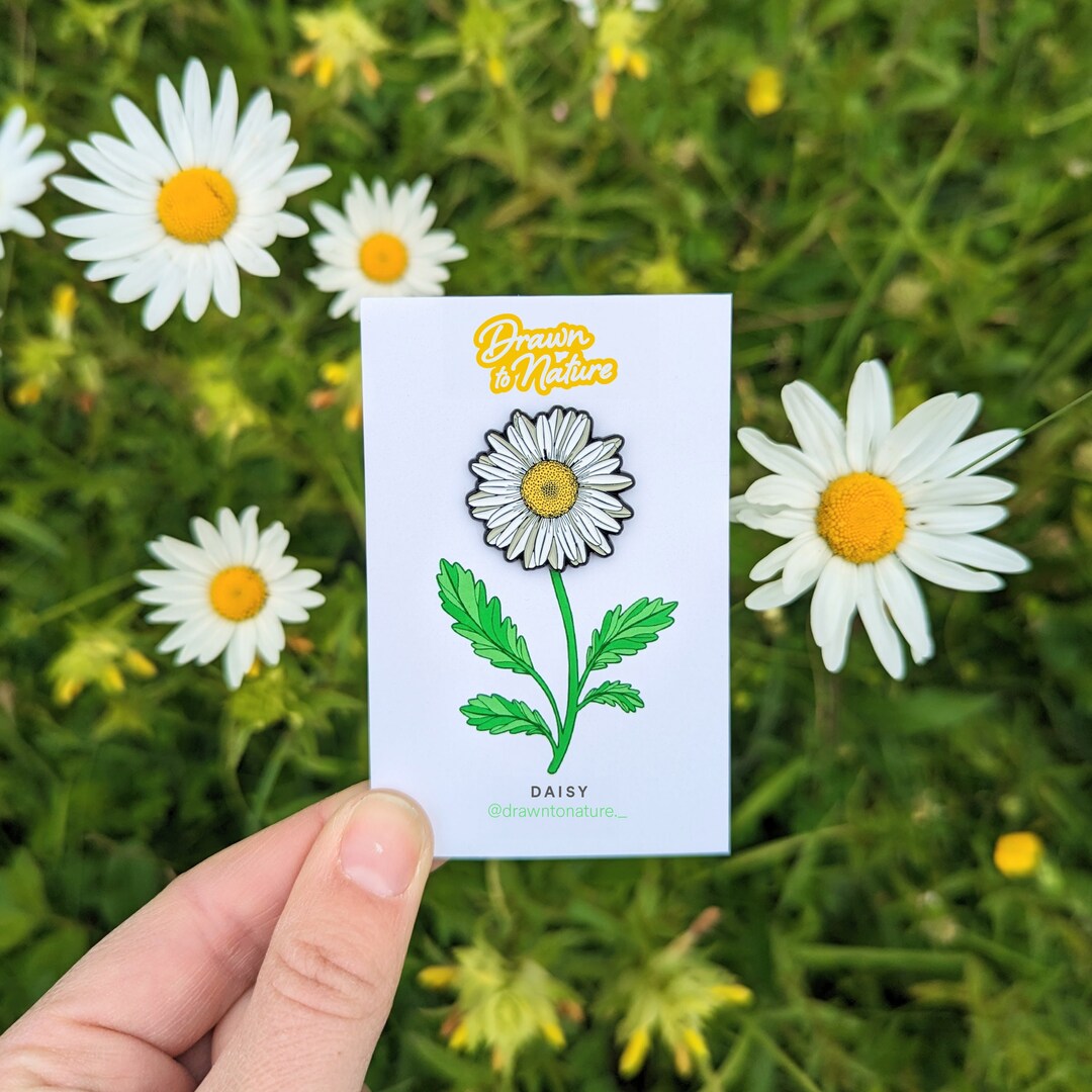 Daisy Enamel Pin - Soft Enamel Daisy Pin - Daisy Brooch - Floral Lapel ...