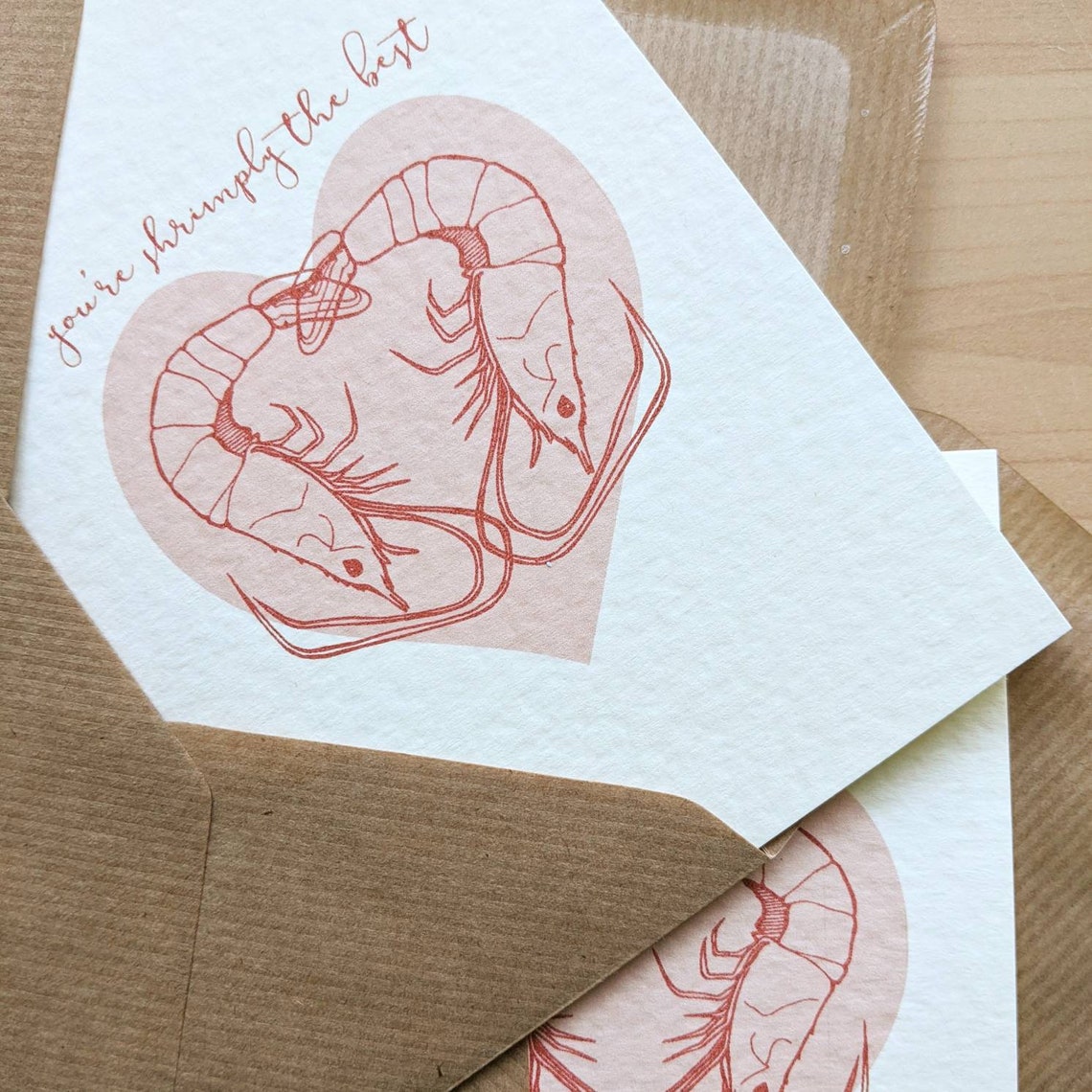 Prawn Card Shrimp Love Card Valentines Day Card Shrimply - Etsy