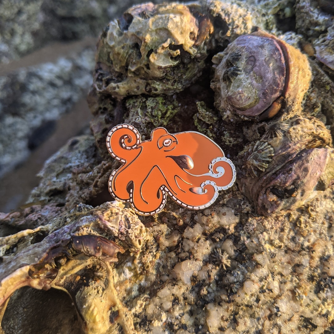 Octopus Enamel Pin - Octopus Pin - Hard Enamel Pins - Colorful Enamel ...