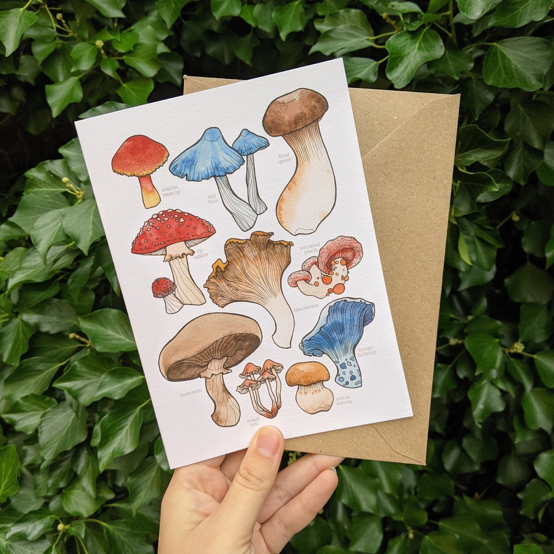Mushroom Species Card Toadstool Greetings Card Fungi Card Shroom Blank ...