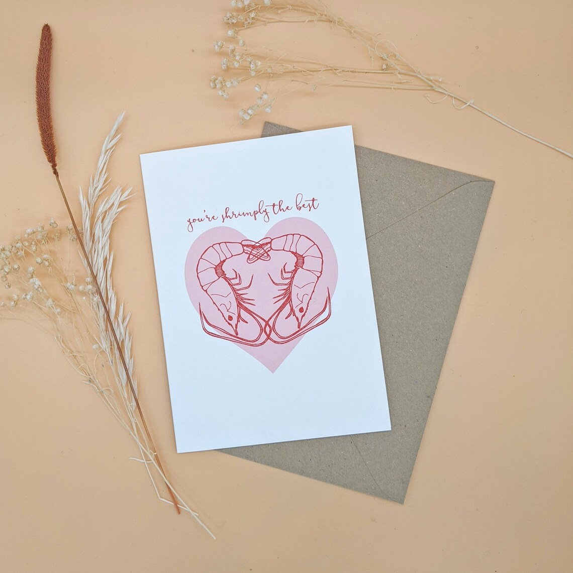 Prawn Card Shrimp Love Card Valentines Day Card Shrimply - Etsy