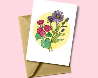 Birth Flower September Card - Etsy