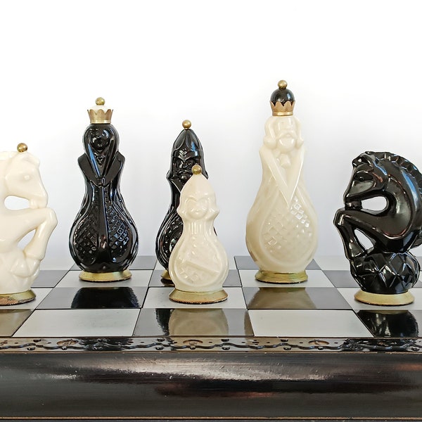 Antique Chess Set - Etsy