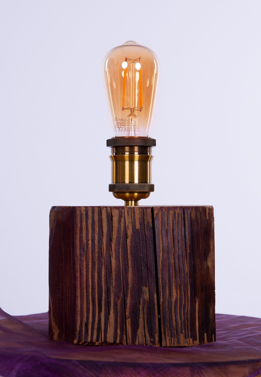 Edison Table Lamp Made of 100 Year Old Wood - Etsy