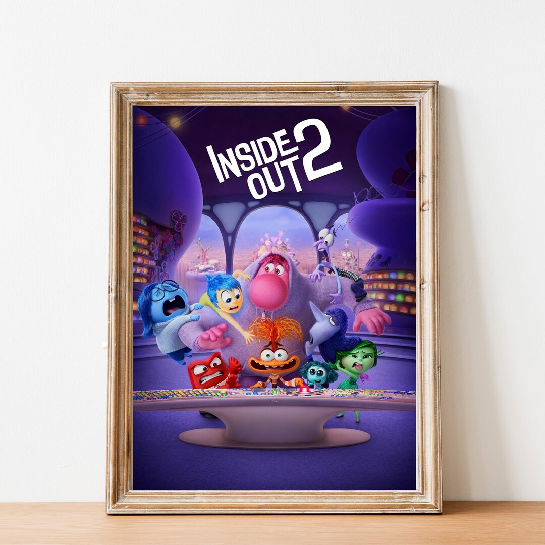 Inside Out 2 Printable Poster, Animation Film Wall Art, Kids Room Decor ...