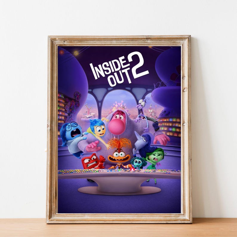 Inside Out 2 Printable Poster, Animation Film Wall Art, Kids Room Decor ...