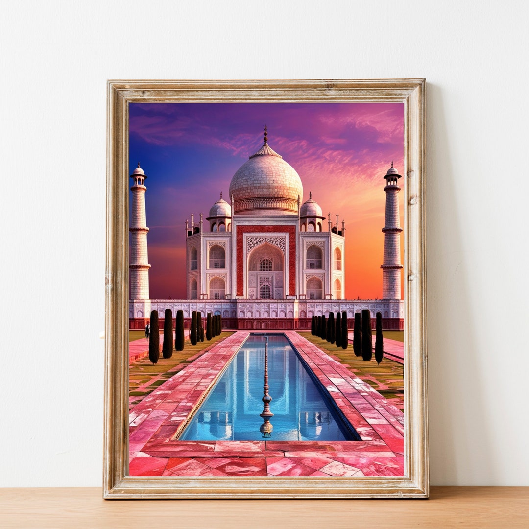 Taj Mahal Printable Poster, Historical Landmark Print, Indian ...