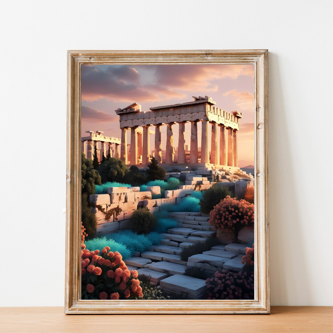 Acropolis Printable Poster, Architectural Landmark Wall Art, Travel ...