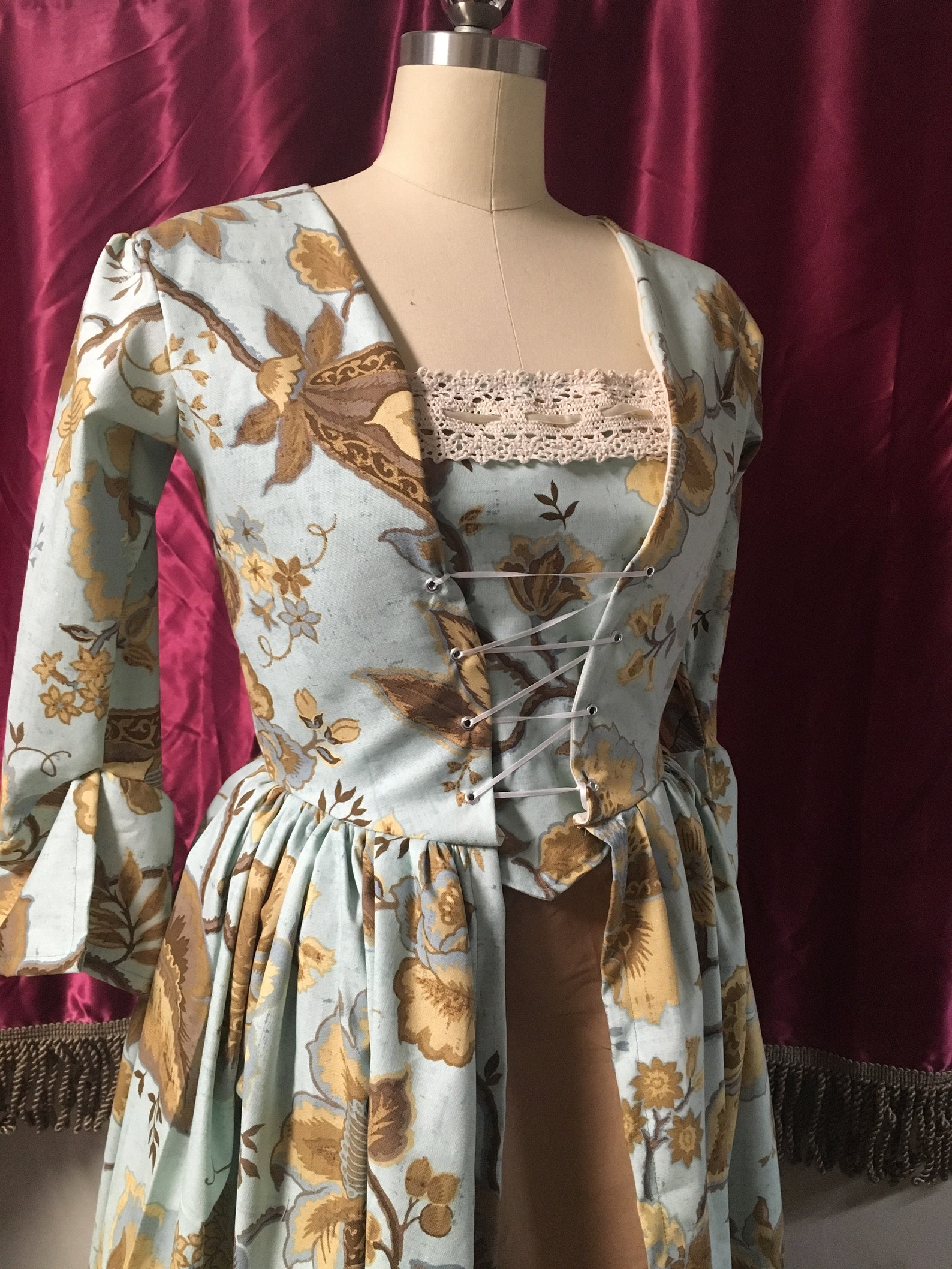 Colonial 18th Century Outlander Williamsburg Cotton Ballgown - Etsy