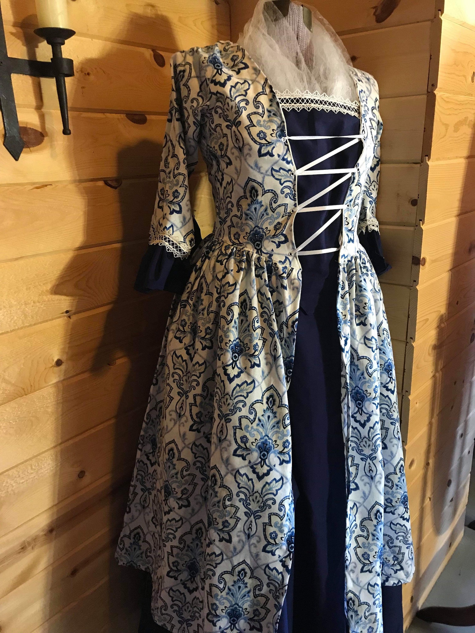 Colonial 18th Century Outlander Williamsburg Cotton Ballgown | Etsy