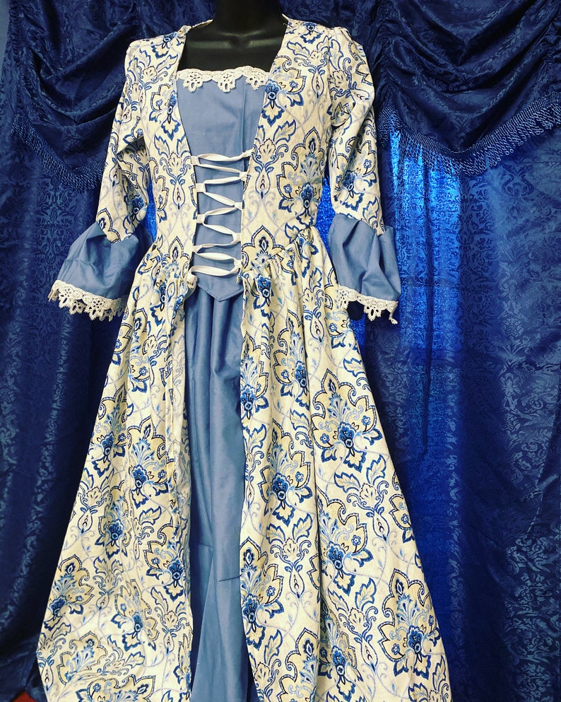 Colonial 18th Century Outlander Williamsburg Cotton Ballgown Etsy