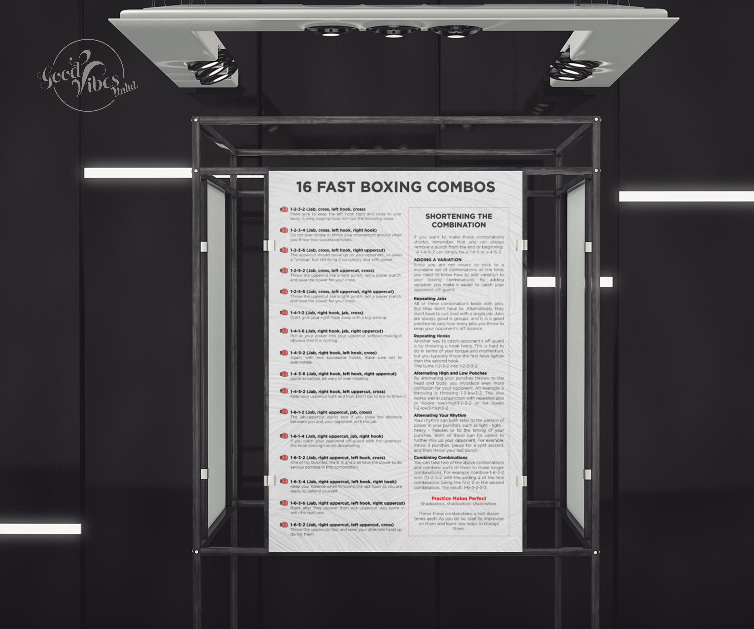 Boxing Combos Downloadable Poster. Digital Print, Ready to Print Poster ...