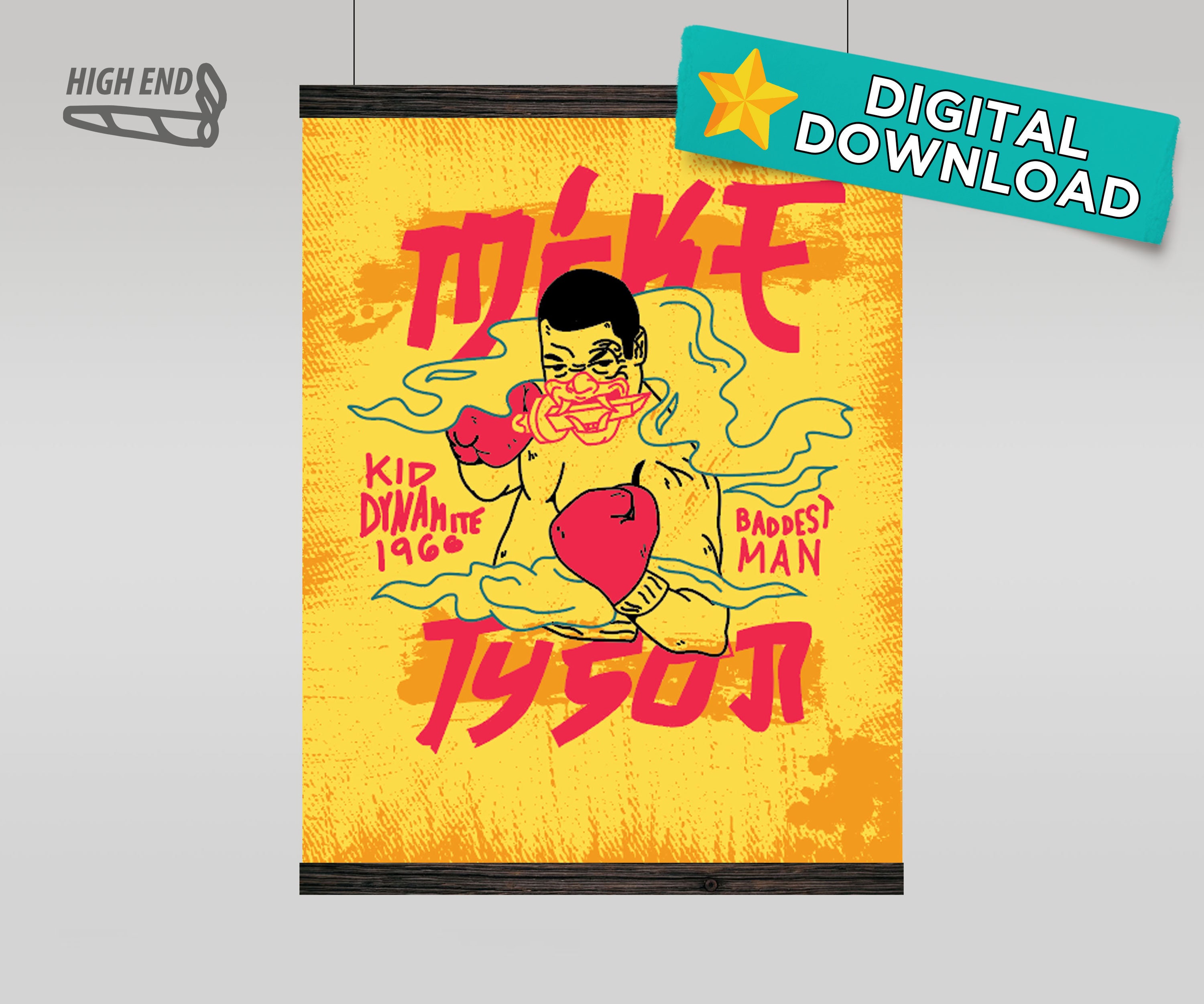 Mike Tyson Digital Art Downloadable Poster. Digital Ready to - Etsy