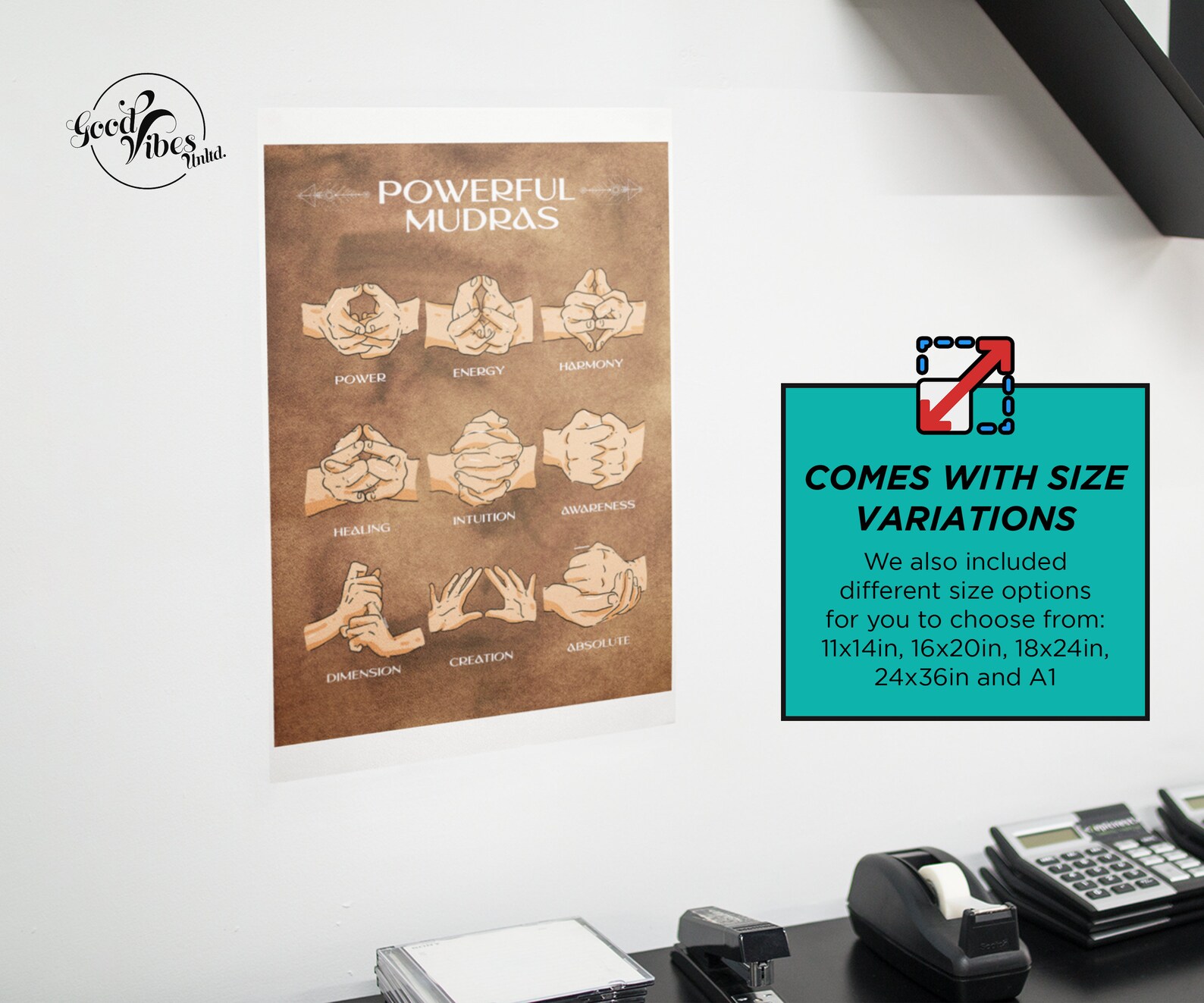 Downloadable Powerful Mudras Poster (ver 2). Digital, Ready to Print ...