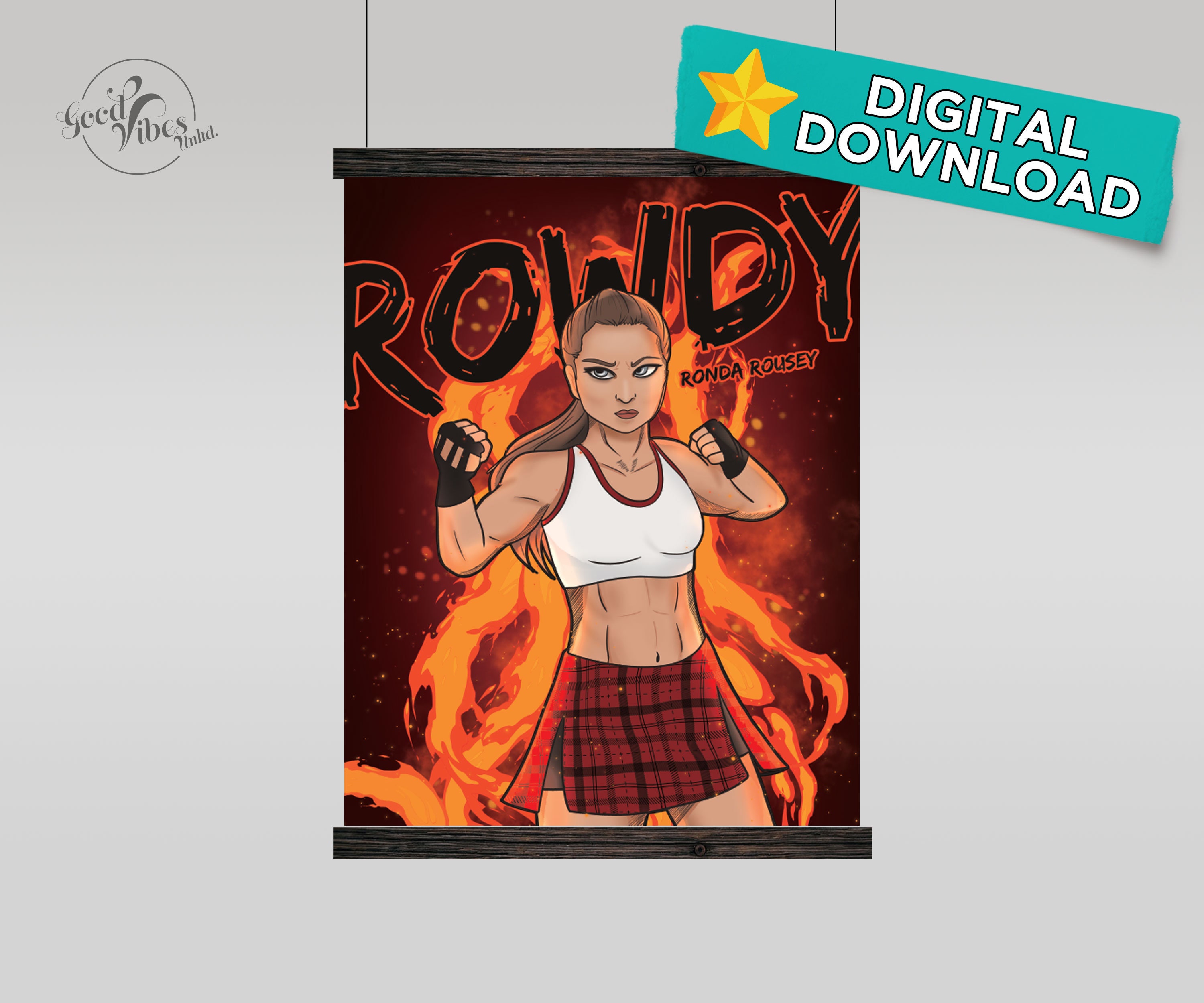 Ronda Rousey Ready to Print Downloadable Digital Art Poster. Wall Art ...