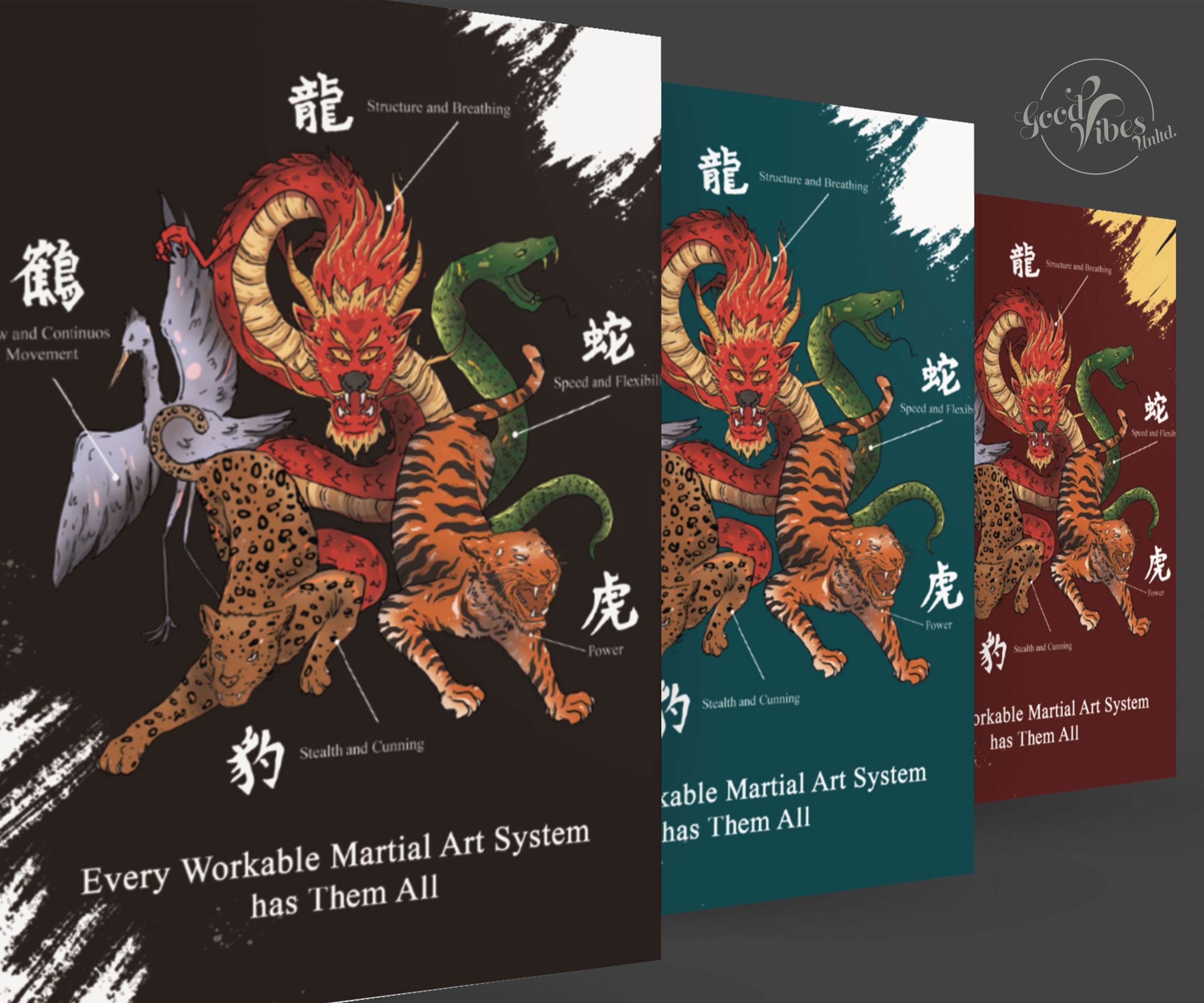 5 Animals of Karate Downloadable Poster. Digital, Ready to Print ...