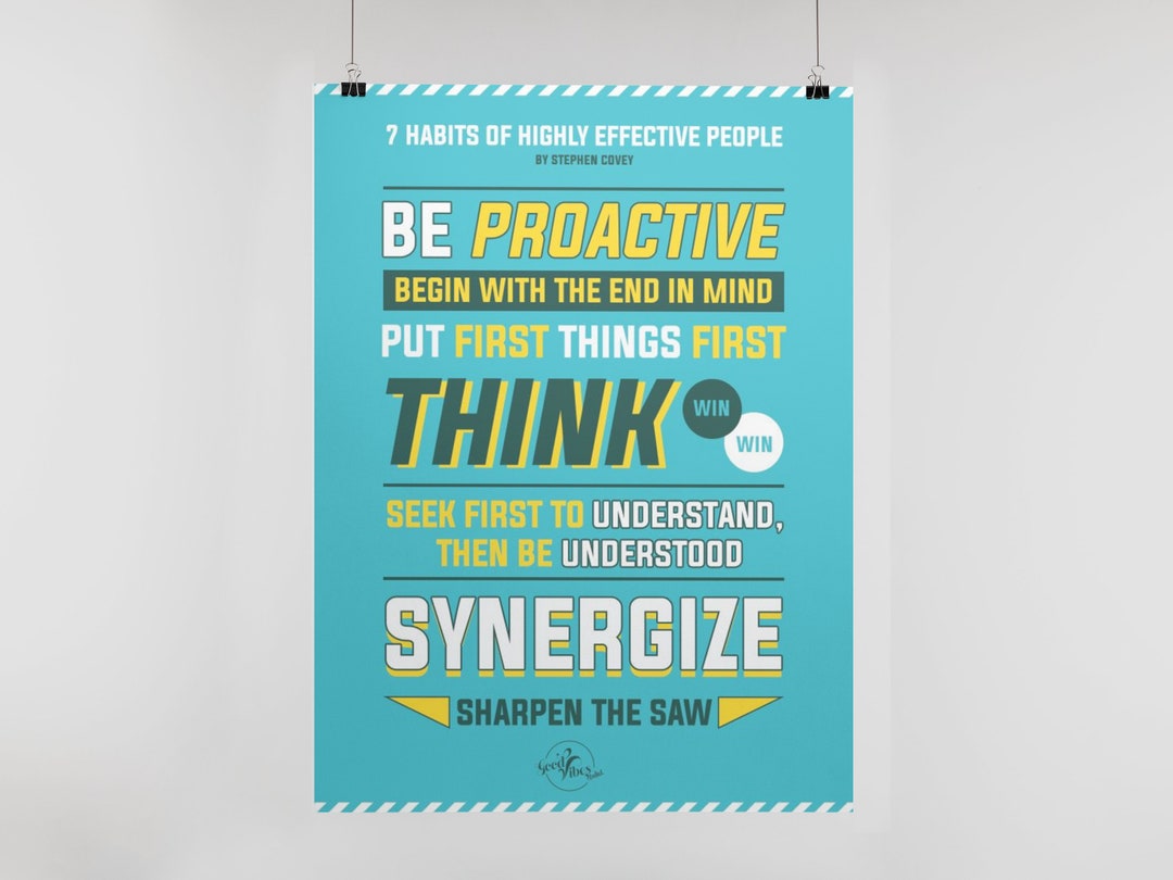 7 Habits of Highly Effective People Poster, Stephen Covey (digital ...