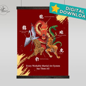5 Animals of Karate Downloadable Poster. Digital, Ready to Print ...