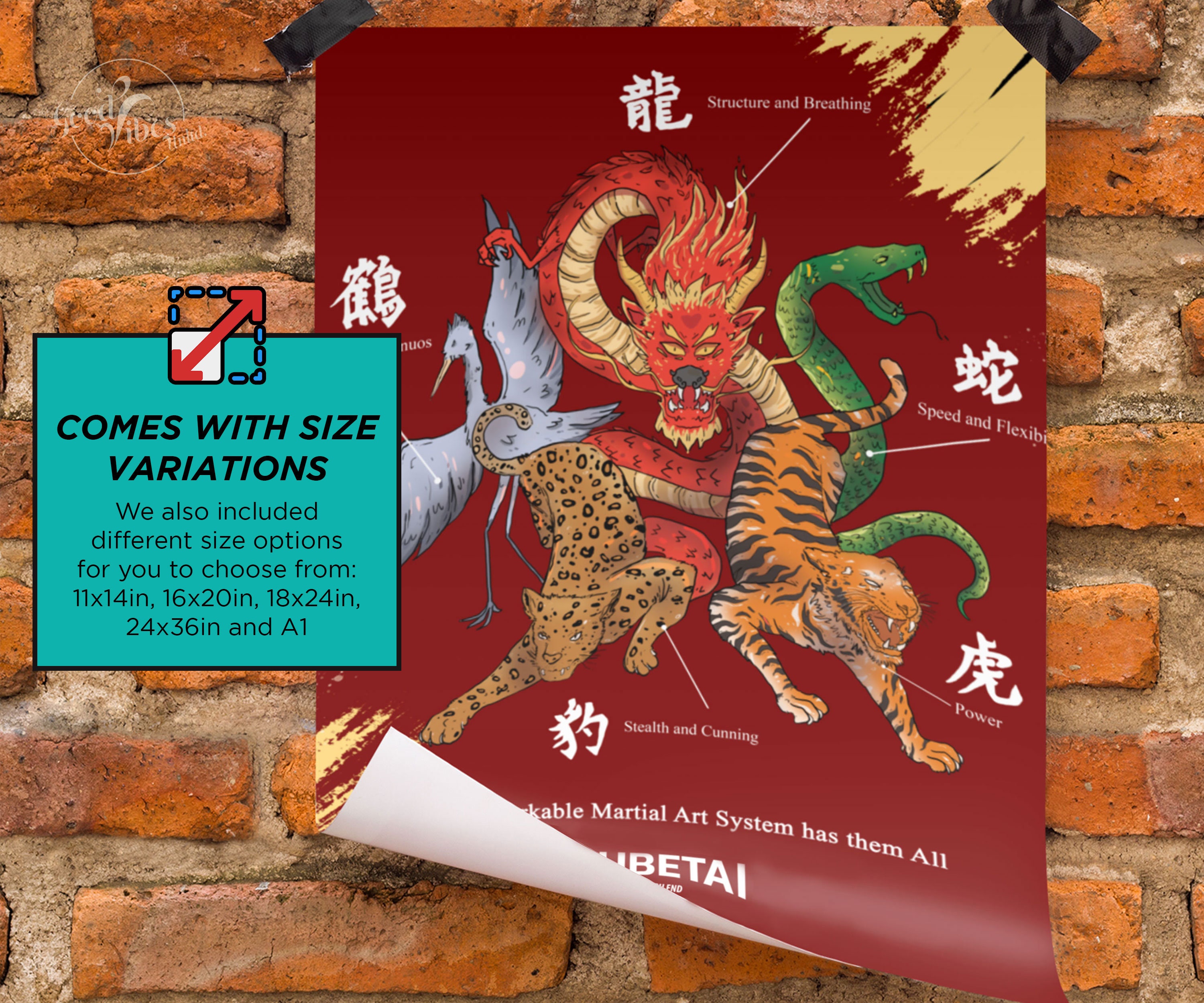 5 Animals of Karate Downloadable Poster. Digital, Ready to Print ...