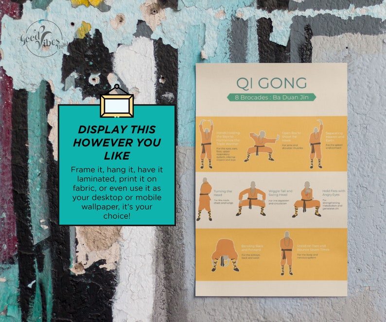 Qi Gong Poster: 8 Brocades Exercise Guide (digital Download) - Etsy