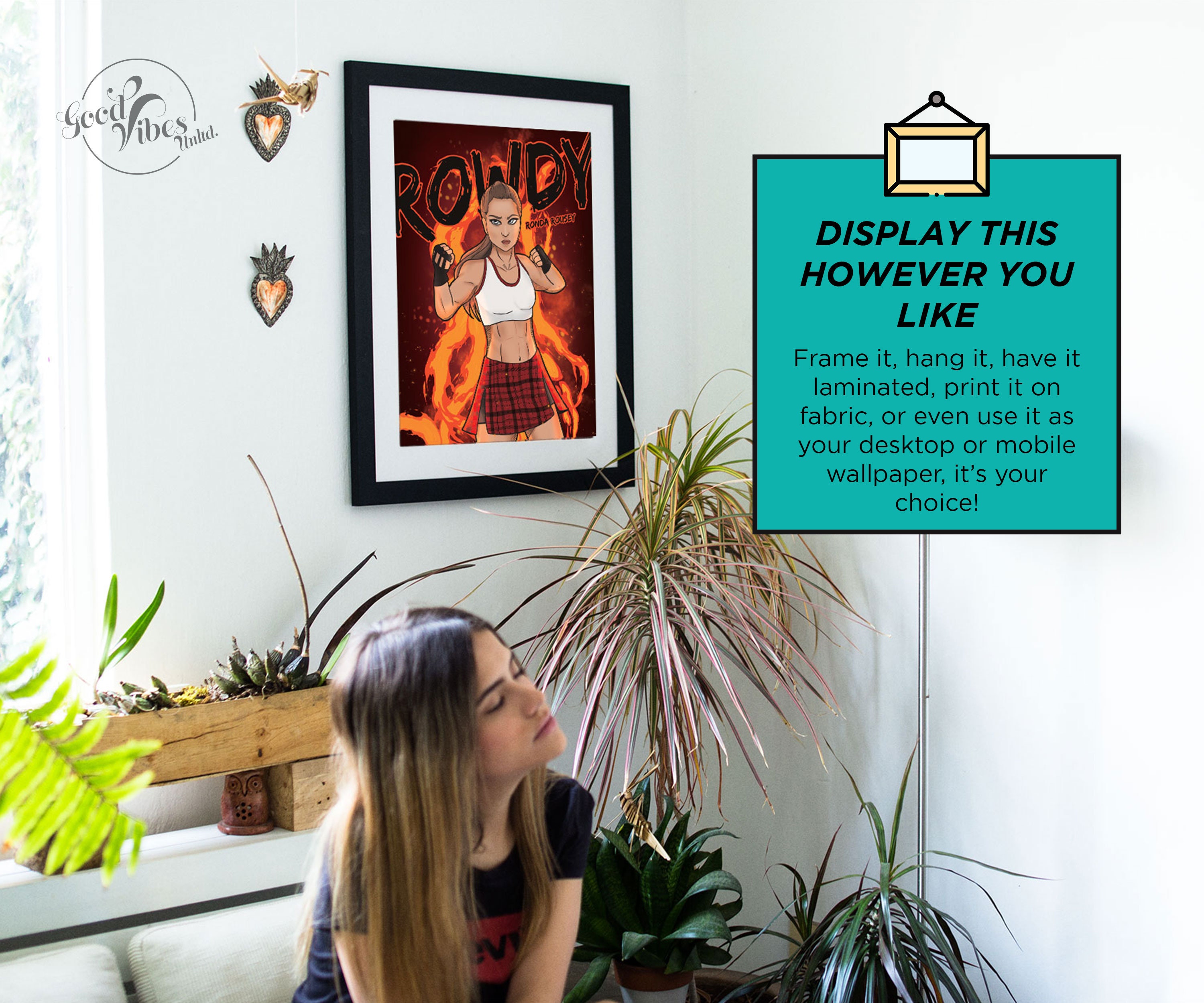 Ronda Rousey Ready to Print Downloadable Digital Art Poster. Wall Art ...