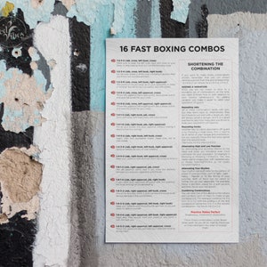 Boxing Combos Downloadable Poster. Digital Print, Ready to Print Poster ...