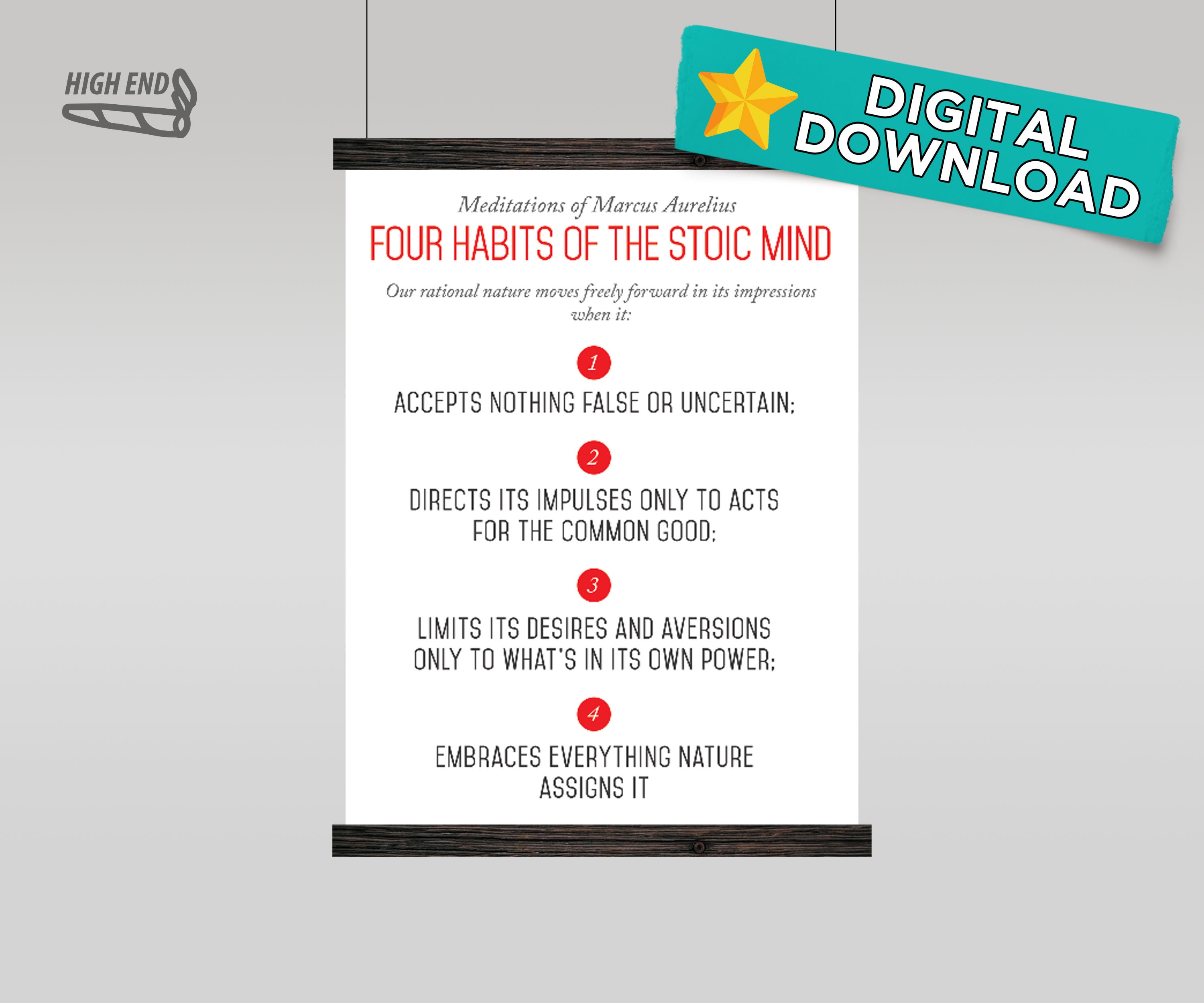 Ready to Print Four Habits of the Stoic Mind Downloadable - Etsy