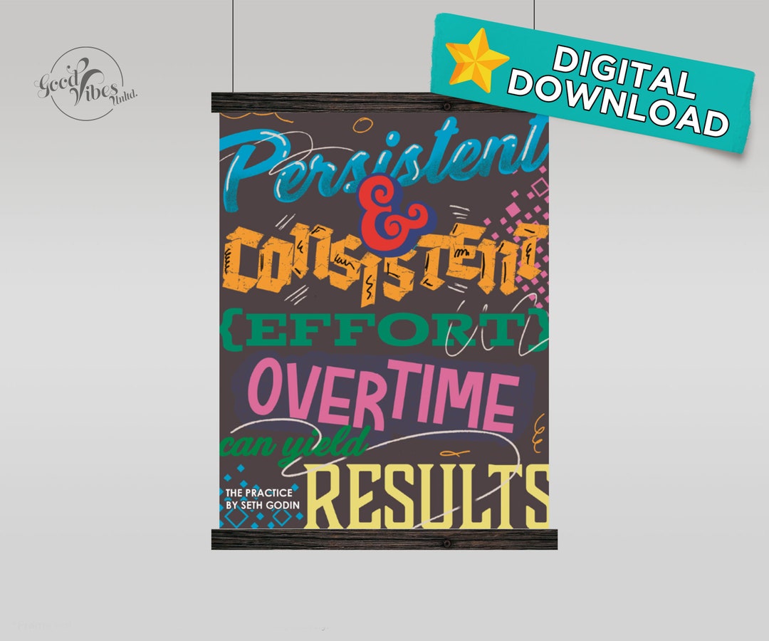 Persistent and Constant Effort Digital Poster. Ready to Print ...