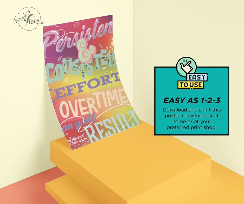 Persistent and Constant Effort Digital Poster. Ready to Print ...