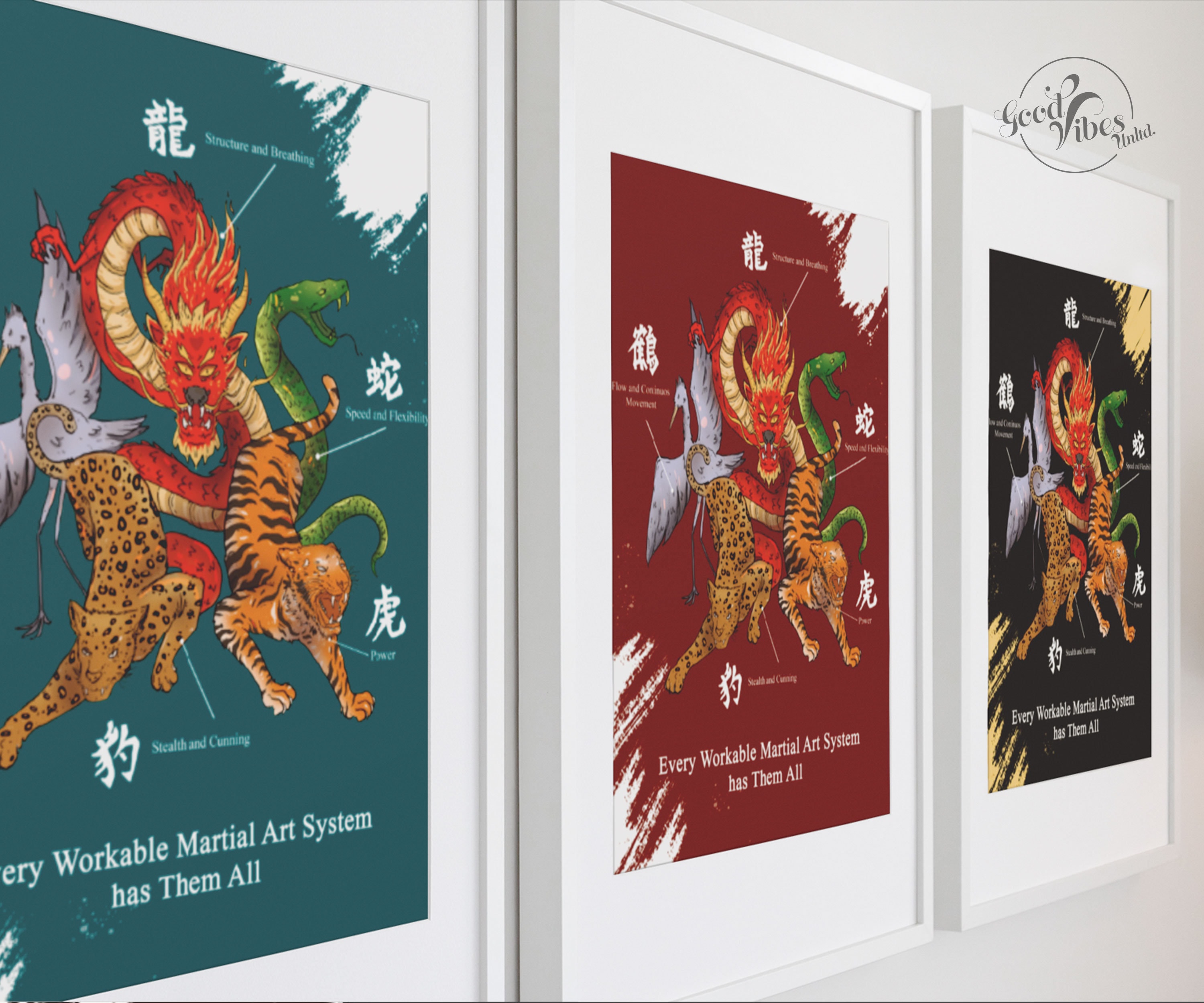 5 Animals of Karate Downloadable Poster. Digital, Ready to Print ...
