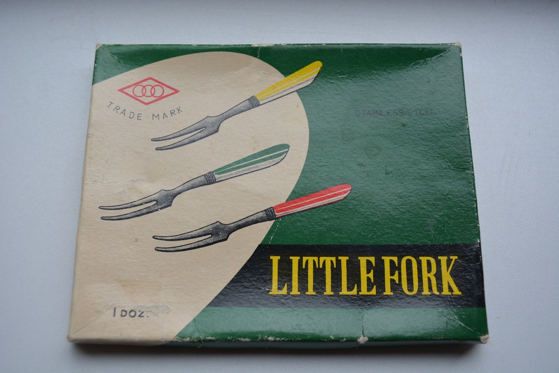 Vintage Small Dessert Colored Forks Rostfrei - Etsy