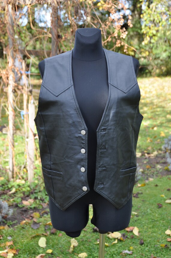 Leather Black Vest for Men - Etsy