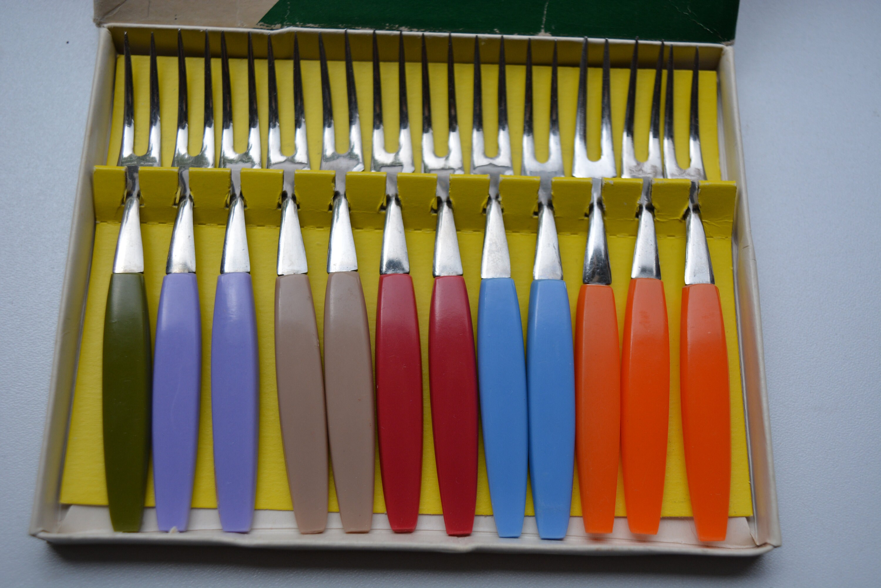 Vintage Small Dessert Colored Forks Rostfrei - Etsy