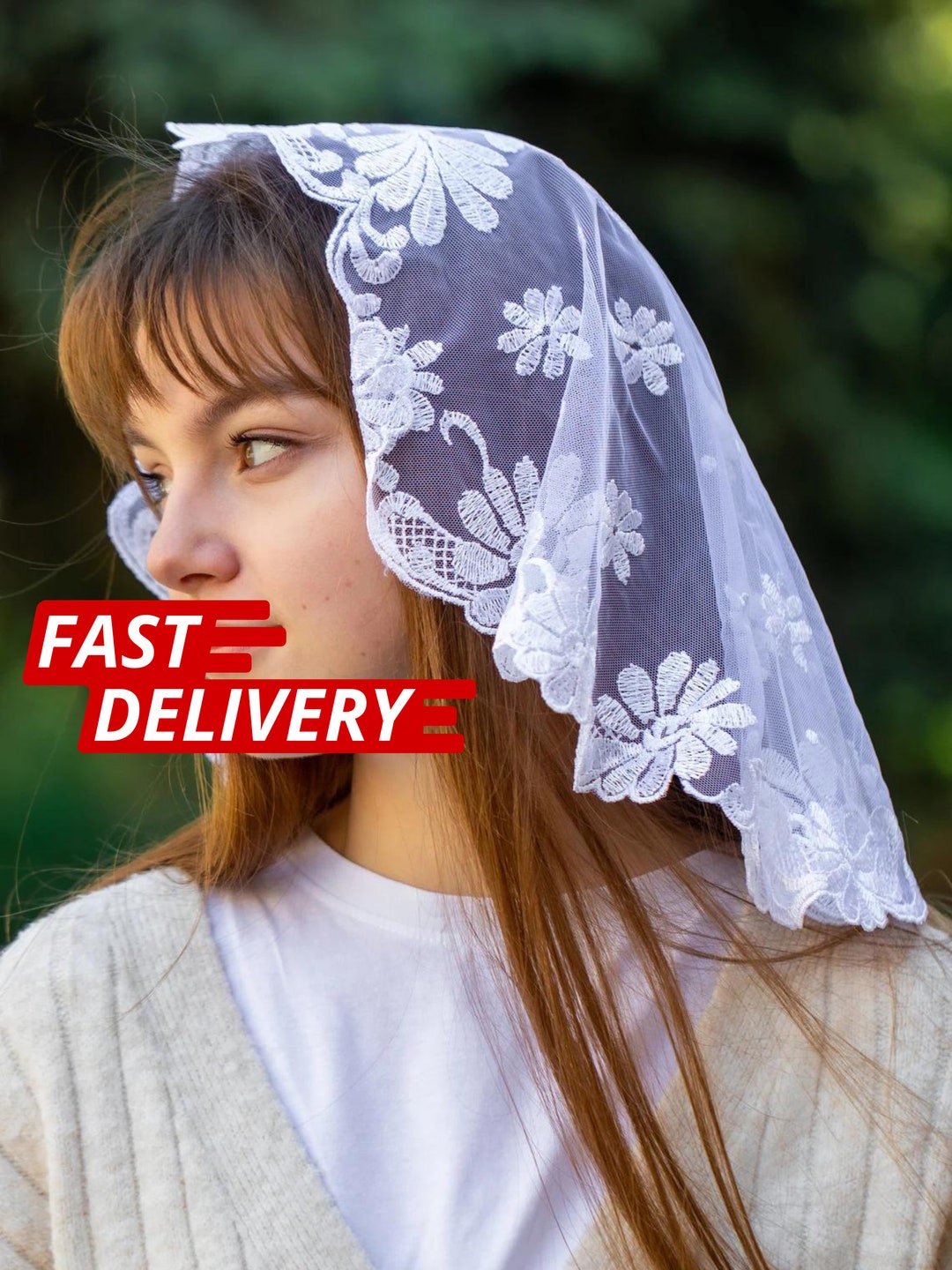 Catholic Head Covering Veil for Church,our Lady of Fatima Veil ...