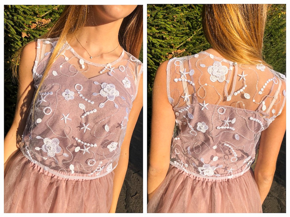 White or Ivory Lace Crop Top Tops Engagement Lace Top Bridal - Etsy