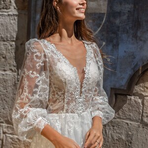 Tutu Wedding Dress With Long Sleeves Bohemian Wedding Dress | Etsy