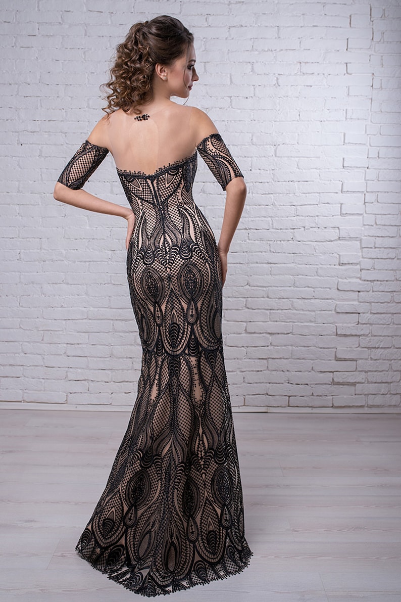 Black wedding dress black mermaid wedding dress black lace | Etsy