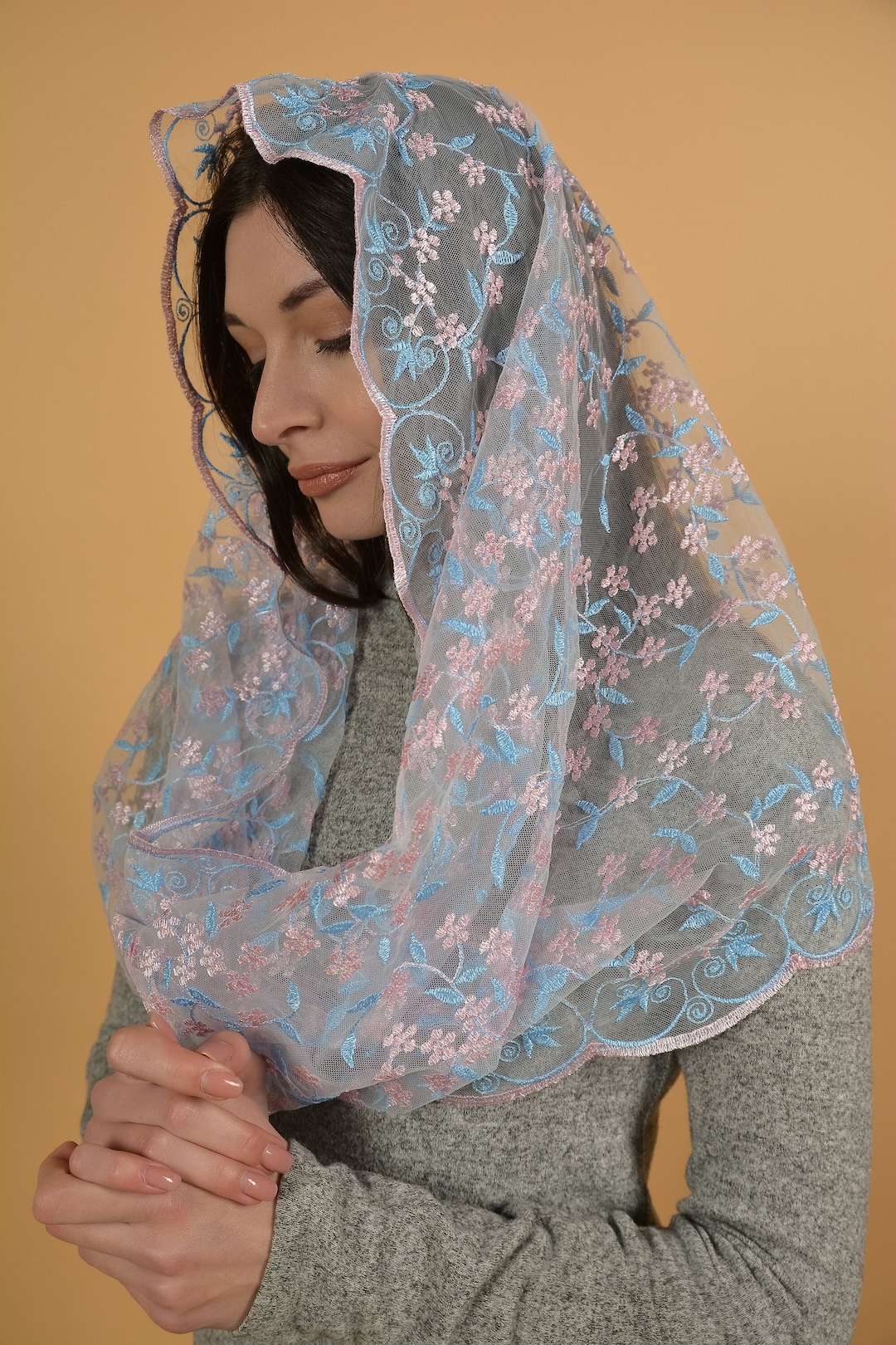 Catholic Veil for Church, Infinity Chapel Veil, Catholic Lace Mantilla ...
